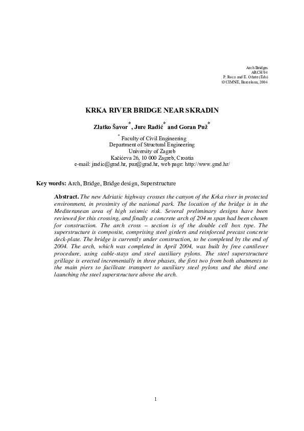 (PDF) Krka River Bridge Near Skradin