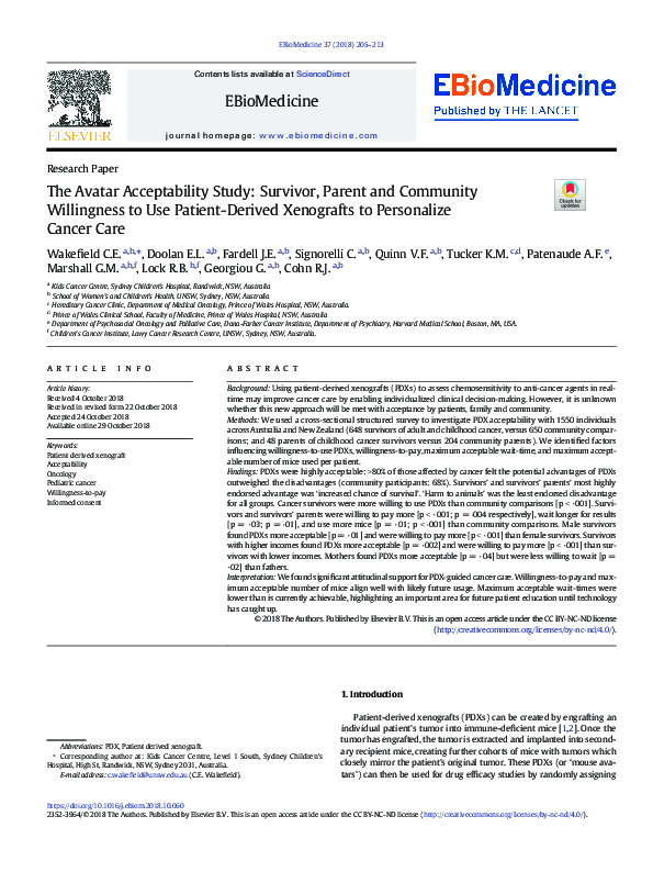 (PDF) The Avatar Acceptability Study: Survivor, Parent and Community ...