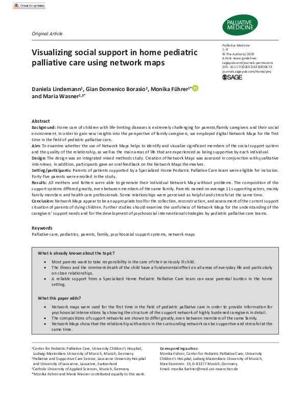 (PDF) Visualizing social support in home pediatric palliative care ...
