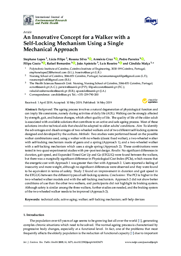 (PDF) An Innovative Concept for a Walker with a Self-Locking Mechanism ...
