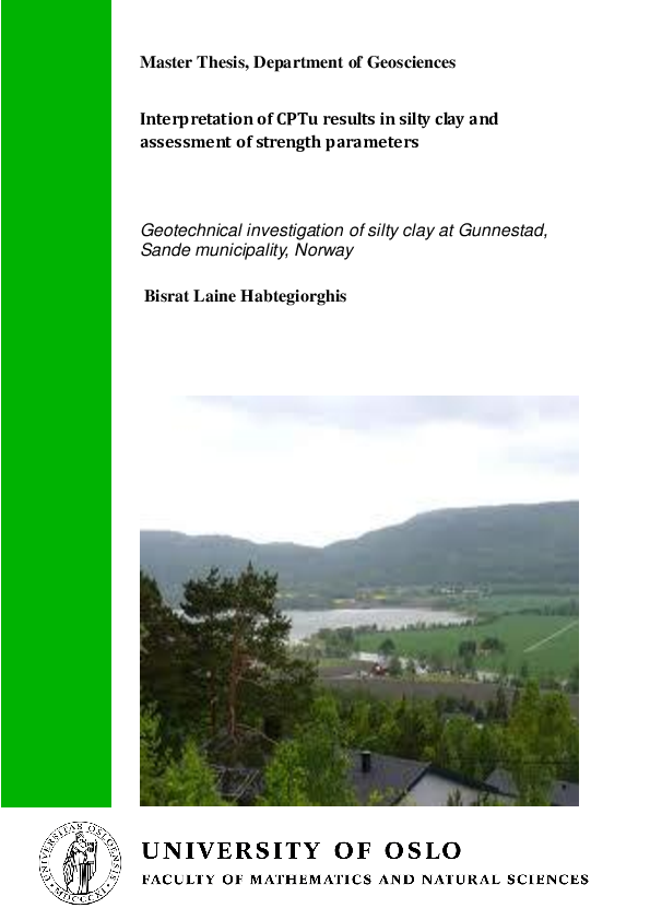 (PDF) Interpretation of CPTu results in silty clay and assessment of ...