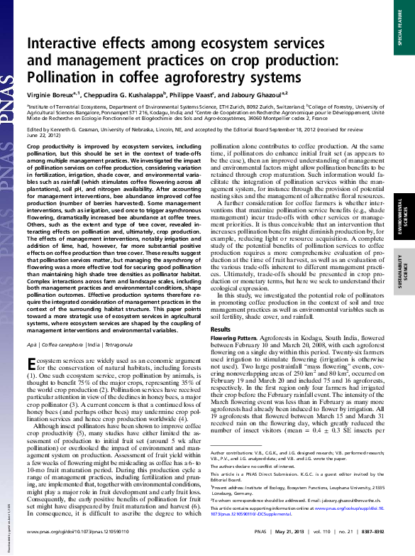 (PDF) Interactive effects among ecosystem services and management ...
