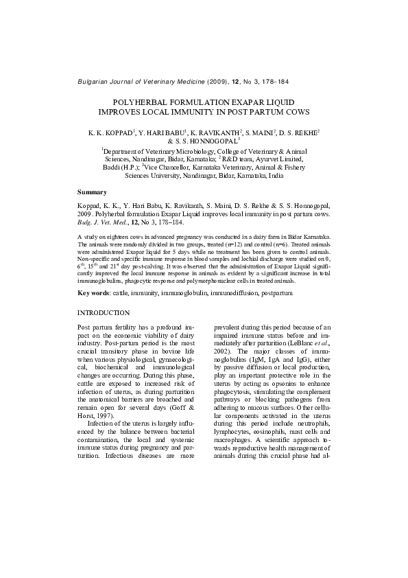 (PDF) Polyherbal formulation exapar liquid improves local immunity in ...