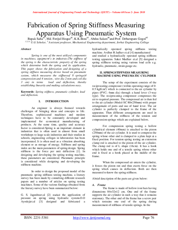 (PDF) Fabrication of Spring Stiffness Measuring Apparatus Using ...