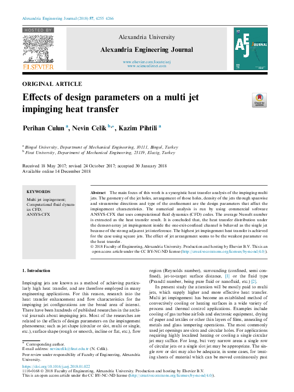 (PDF) Impinging of Multiple Jets Onto a Flat Plate with Minimum and ...
