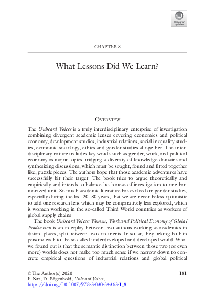 (PDF) What Lessons Did We Learn?