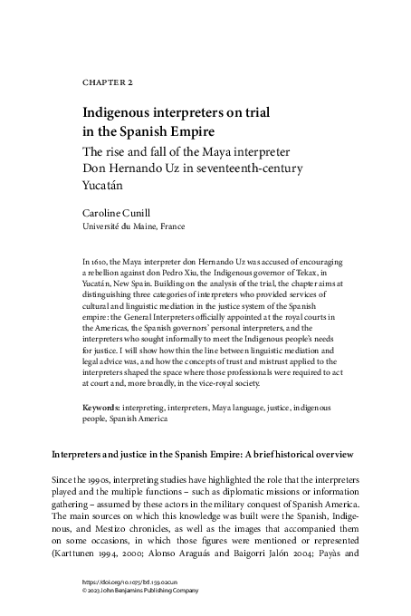 (PDF) “Indigenous interpreters on trial: the case of the Maya Fernando ...
