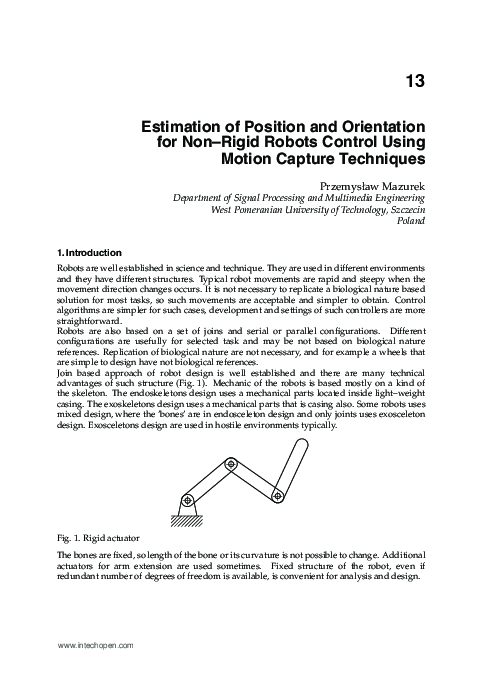 (PDF) Estimation of Position and Orientation for Non-Rigid Robots ...