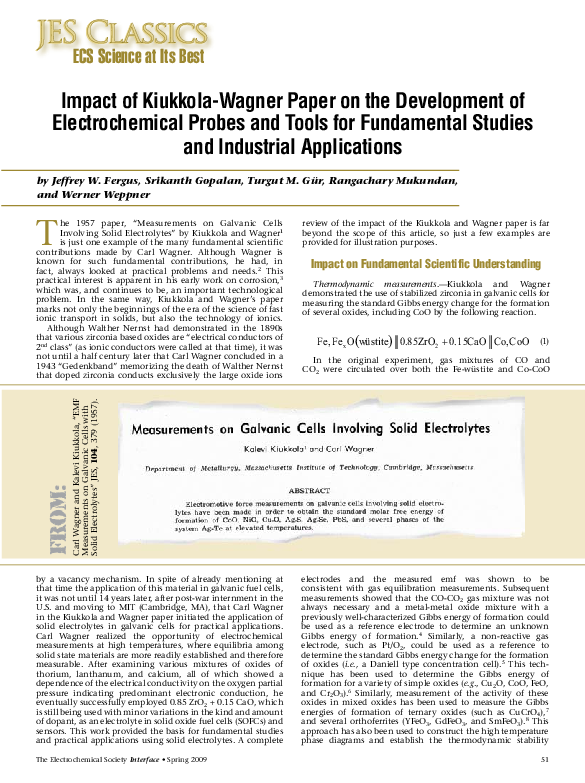 (PDF) JES Classics: ECS Science at Its Best: Impact of Kiukkola-Wagner ...