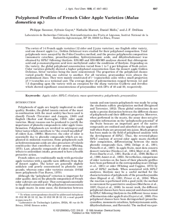 (PDF) Polyphenol Profiles of French Cider Apple Varieties (Malus ...
