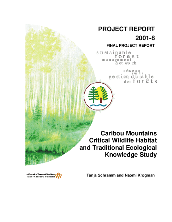(PDF) Caribou Mountains critical wildlife habitat and traditional ...