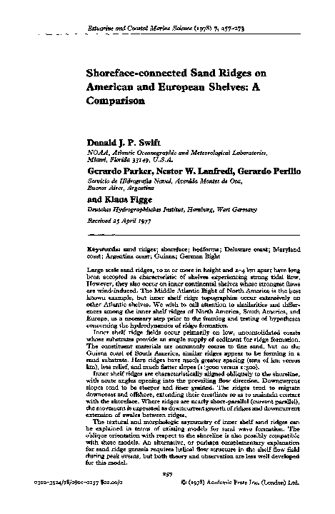 (PDF) Shoreface-connected sand ridges on American and European shelves ...