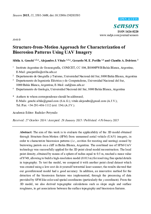 (PDF) Structure-from-motion approach for characterization of bioerosion patterns using UAV imagery