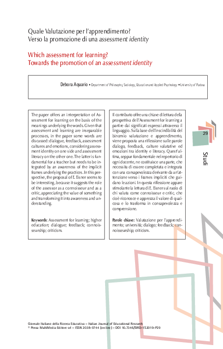 (PDF) Assessment, Learning and Identity
