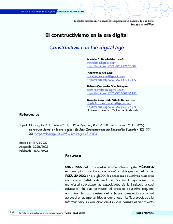 (PDF) El constructivismo en la era digital