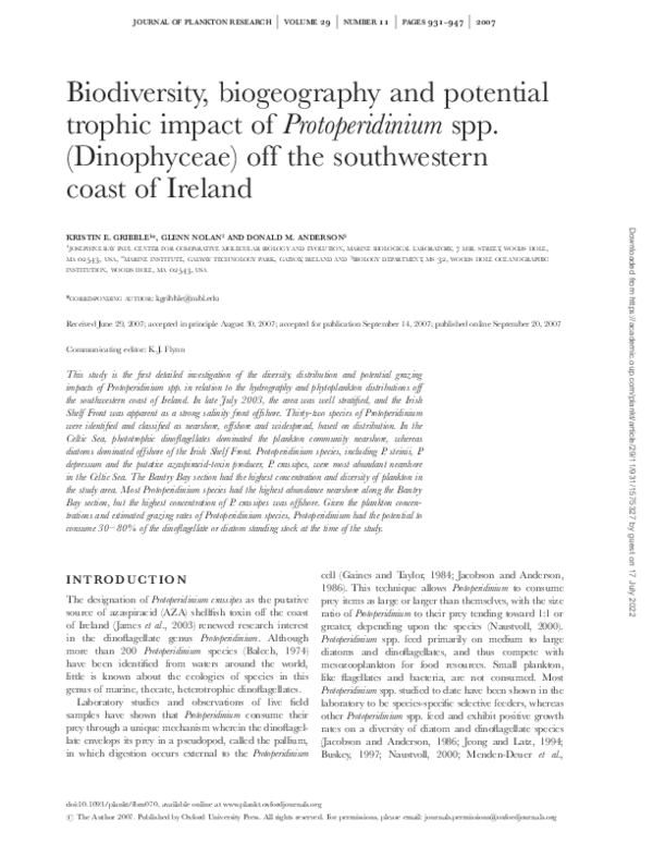 (PDF) Biodiversity, biogeography and potential trophic impact of ...
