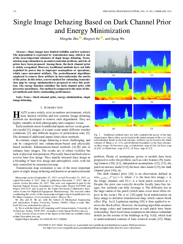 (PDF) Single Image Dehazing Based on Dark Channel Prior with Optimal Scaling Factors