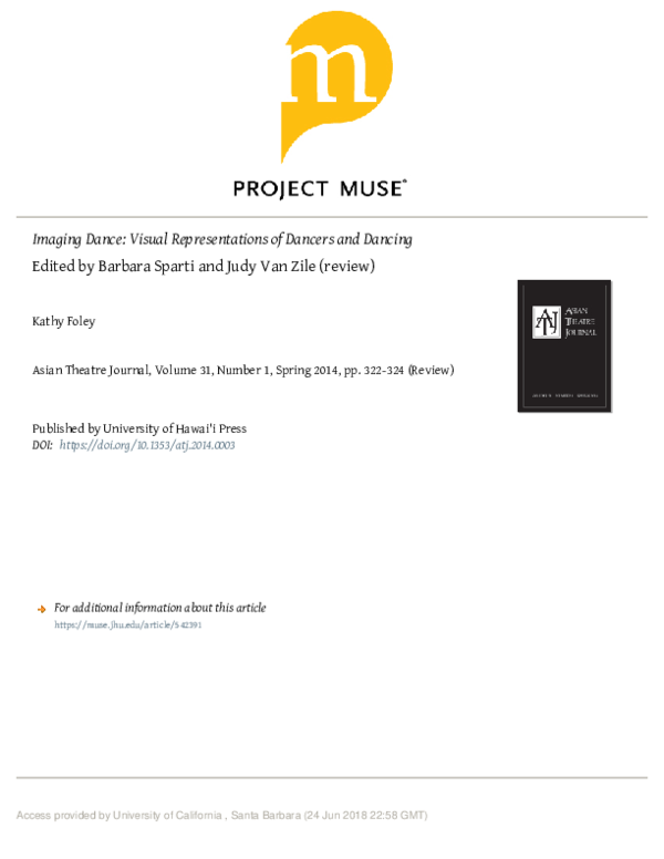 (PDF) Imaging Dance: Visual Representations of Dancers and Dancing ...