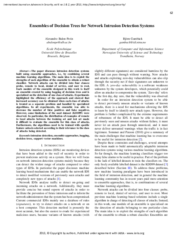 (PDF) Ensembles of Decision Trees for Network Intrusion Detection Systems | Alexandre Perin ...
