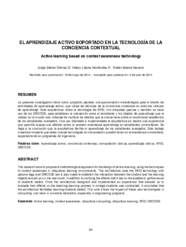 (PDF) EL APRENDIZAJE ACTIVO SOPORTADepartamento de Ingeniería de ...