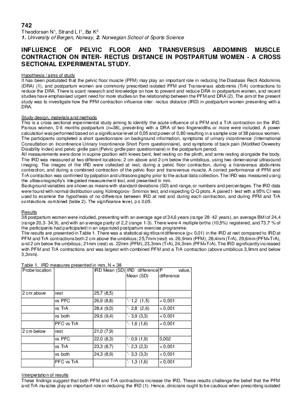 (PDF) Effect of pelvic floor and transversus abdominis muscle ...