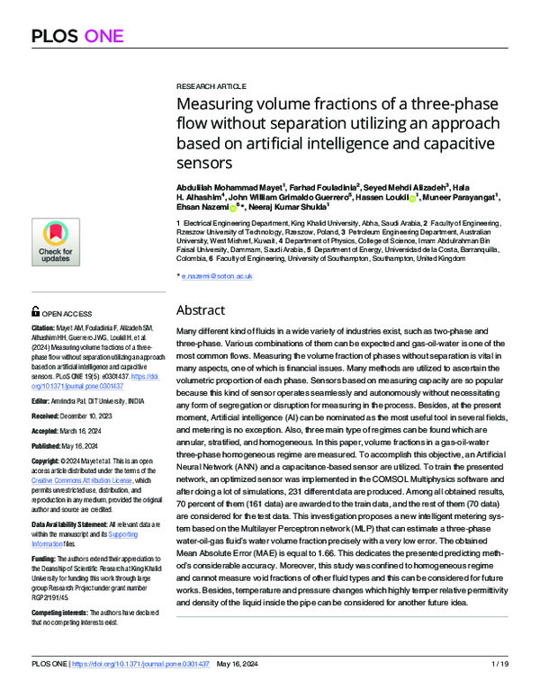 (PDF) Measuring volume fractions of a three-phase flow without separation utilizing an approach ...