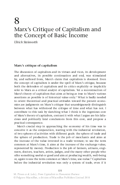 (PDF) Marx’s Critique of Capitalism and the Concept of Basic Income