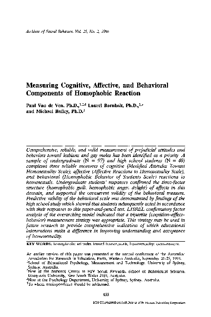 (PDF) Measuring cognitive, affective, and behavioral components of ...