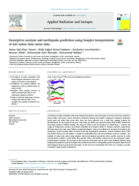 (PDF) Descriptive analysis and earthquake prediction using boxplot interpretation of soil radon ...
