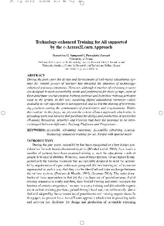 (PDF) e-Access2Learn: Tech-Enhanced Training for All
