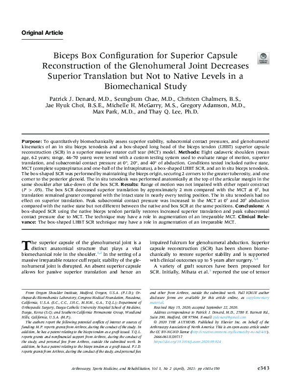 (PDF) Biceps Box Configuration for Superior Capsule Reconstruction of ...