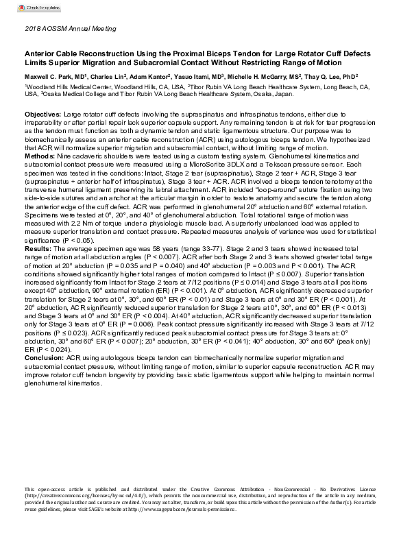 (PDF) Anterior Cable Reconstruction Using the Proximal Biceps Tendon ...
