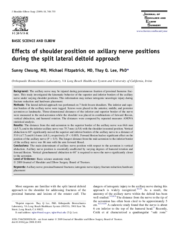 (PDF) Effects of shoulder position on axillary nerve positions during ...