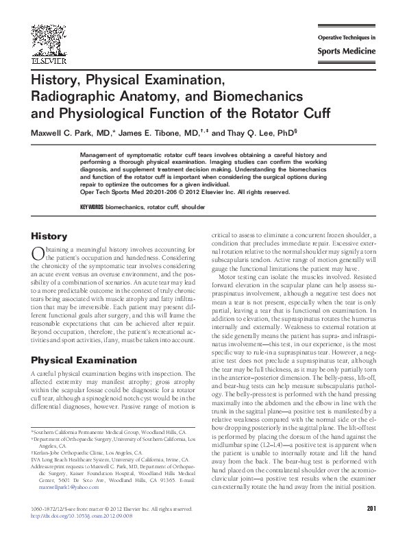 (PDF) History, Physical Examination, Radiographic Anatomy, and ...
