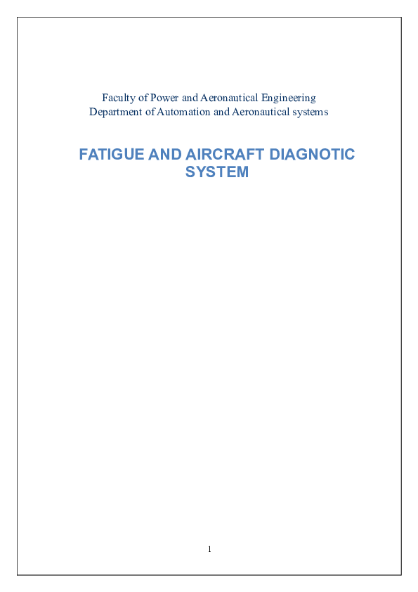 (PDF) FATIGUE AND AIRCRAFT DIAGNOTIC SYSTEM