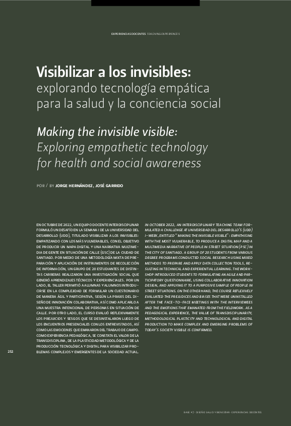 (PDF) Visibilizar a los invisibles: explorando tecnología empática para la salud y la conciencia ...