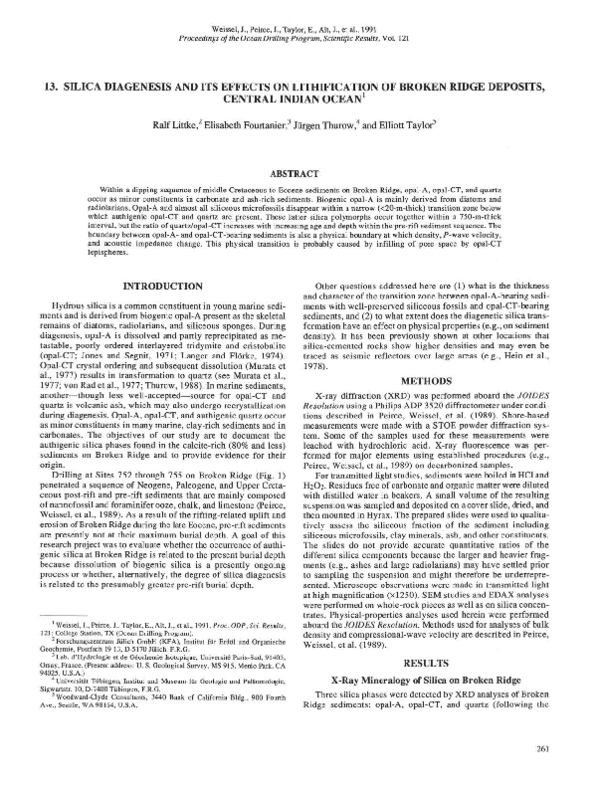 (PDF) Composition and distribution of silica in sediments of the Broken ...