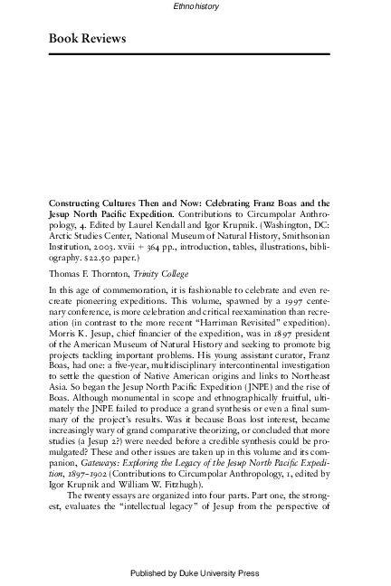 (PDF) Constructing Cultures Then and Now: Celebrating Franz Boas and ...