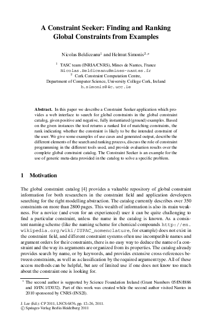 (PDF) A Constraint Seeker: Finding and Ranking Global Constraints from Examples