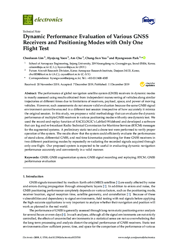 (PDF) Dynamic Performance Evaluation of Various GNSS Receivers and Positioning Modes with Only ...