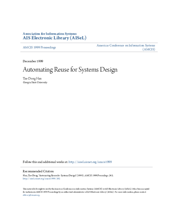 (PDF) Automating reuse for systems design