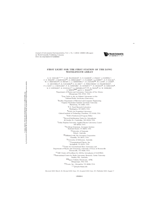 Pdf First Light For The First Station Of The Long Wavelength Array