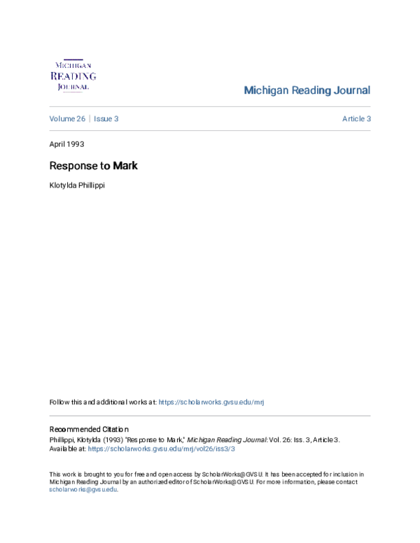 (PDF) Response to Mark