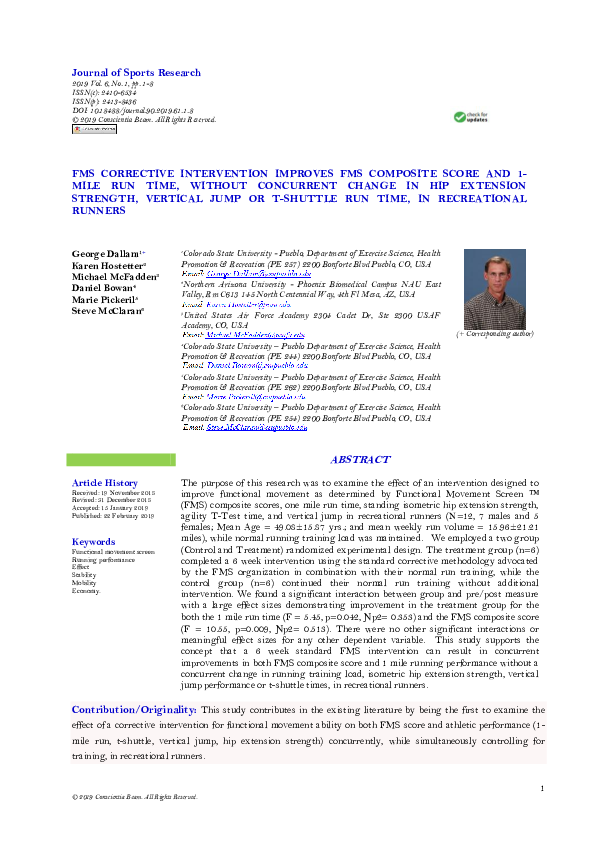 (PDF) FMS Corrective Intervention Improves FMS Composite Score and 1 ...