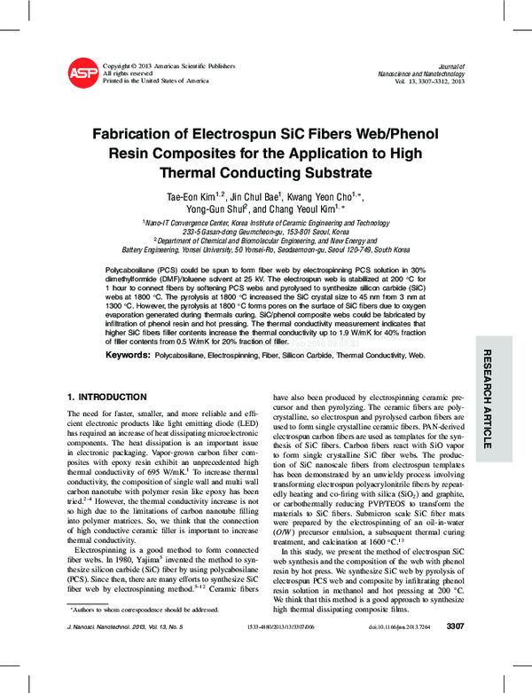 (PDF) SiC Fiber Composites for High Thermal Conductivity