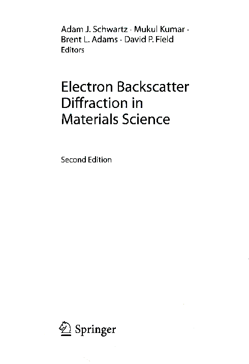 (PDF) Electron Backscatter Diffraction in Materials Science