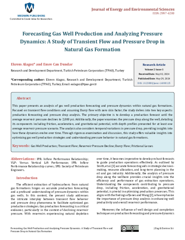 (PDF) Forecasting Gas Well Production and Analyzing Pressure Dynamics ...
