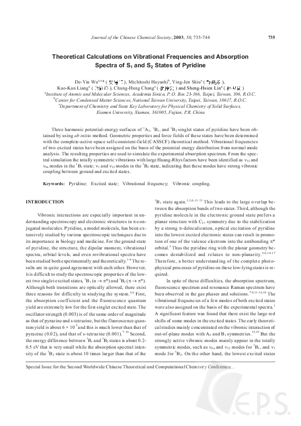 (PDF) Theoretical Calculations on Vibrational Frequencies and ...