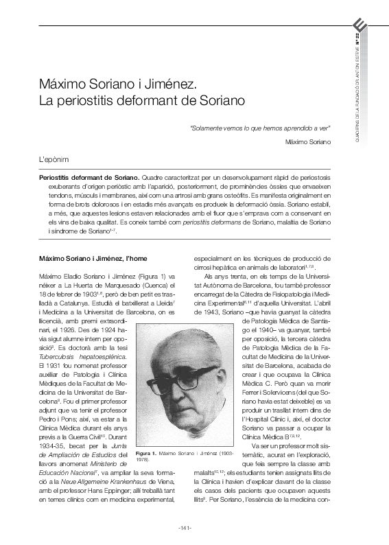 (PDF) 27. Máximo Soriano i Jiménez. La periostitis deformant de Soriano