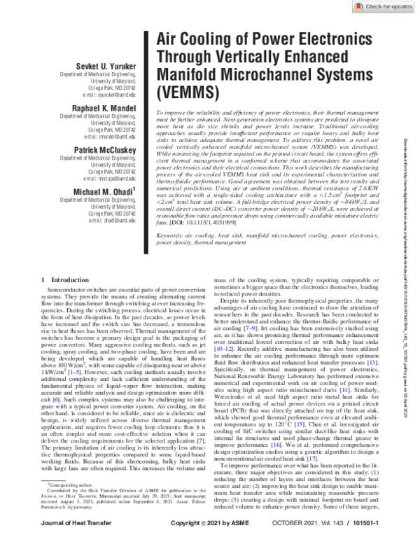 (PDF) Air Cooling of Power Electronics Through Vertically Enhanced ...
